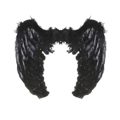 Black Feather Wings White Roleplay Halloween Female Angel Wi