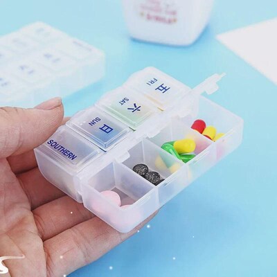 Weekly 7 Days Daily Pill Box for Medicine French Holder Drug