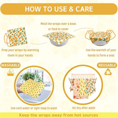 Beeswax Food Wrap Bread Sandwich Wrapper Storage Reusable