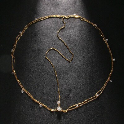 Stonefans Boho Fashion Crystal Head Chain Wedding Hair Acces