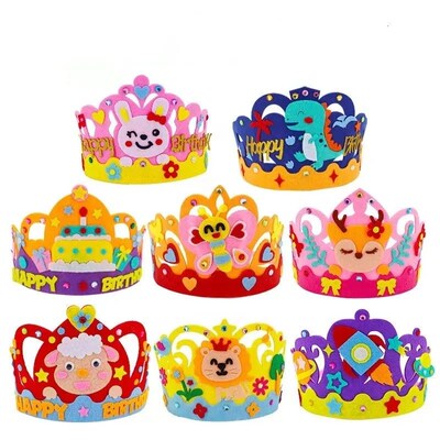 DIY Crafts Toy Crown Creative Paper Sequins Flowers Stars Pa