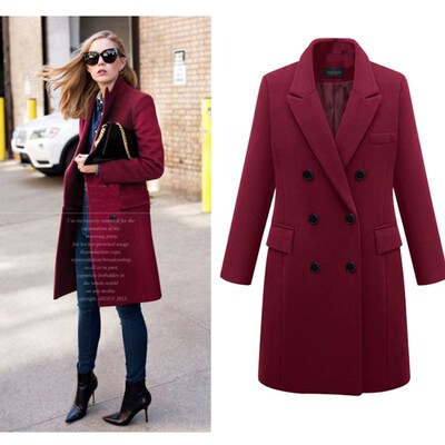 New Arrivals Womens Plus Size Woolen Coat MidLong Various Co