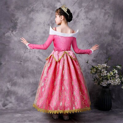 Aurora Cosplay Costume Sleeping Beauty Girl Princess Dress