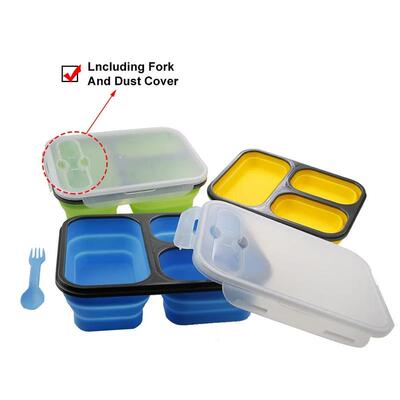 1PC 1300ML Silicone  Collapsible Portable Lunch Box Microwav