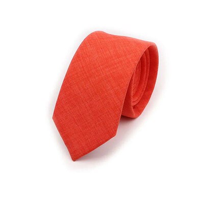 Solid Color Handmade Cotton Ties Men Necktie Striped Narrow