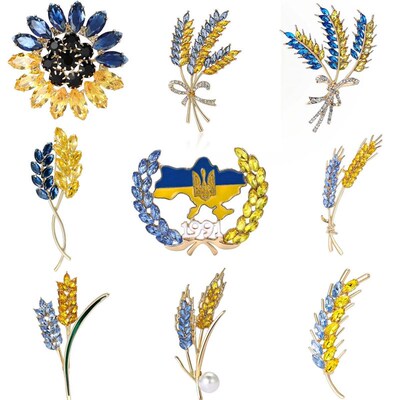 Ukrainian Wheat Brooches for Women Unisex Ukrainian