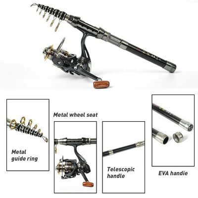Fishing Set Full Kits With Telescopic Fishing Rod 1.5M 1.8M