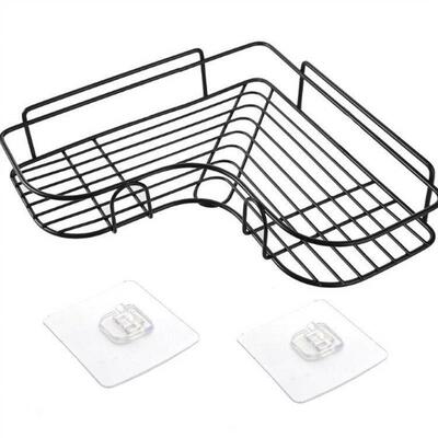 No-drill wall-mounted storage rack with strong adhesive hook
