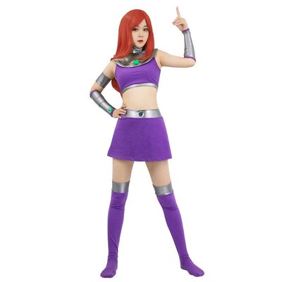 DAZCOS Teen Titans Superhero Starfire Koriandr Cosplay