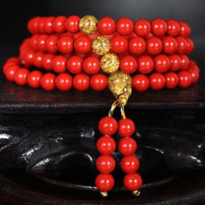 Red Sand Cinnabar Brlet 108 Beads Brlet Birth Year Red Brlet