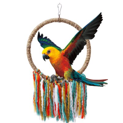 Pet Bird Parrot Toy Cotton Rope Circle Toys Chewing Bite Par