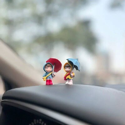 4PCS Car Interior Decoration Accessories Cute Cartoon Umbrel