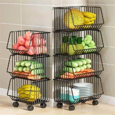 2/3/4/5 Tier Kitchen Cart Vegetables Fruits Snacks Grocery