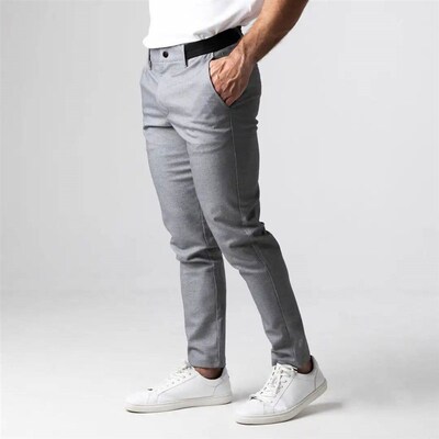 Mens Pants Active Chinos Comfortable Men Long Stylish Slim
