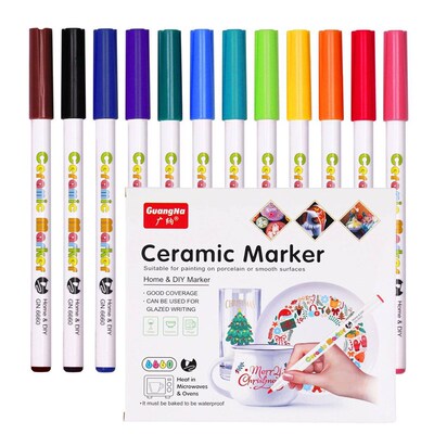12 Colors Kids Ceramic Paint Marker Pens Acrylic Paint Pens