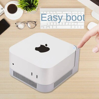 Top Power Button Cooling Base for Mac M4 2024 Dustproof, Pus