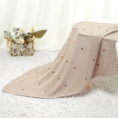 Baby Blanket Cotton Knit Newborn Girl Boy Crib Quilt Bedding