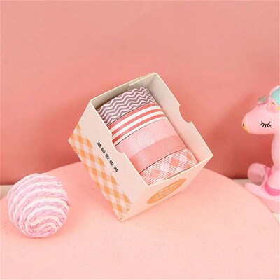 5Rolls/Box Cute Washi Tape Adhesive Masking Tape Scrapbookin