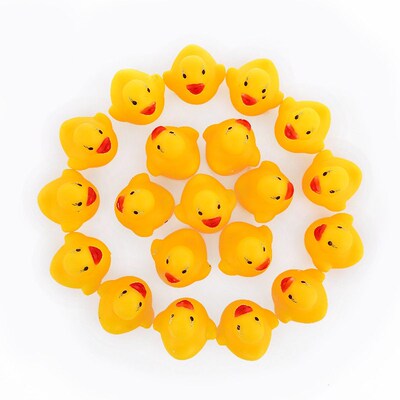 10pcs/lot Cute Baby Kids Squeaky Rubber Ducks Bath Bathe Roo