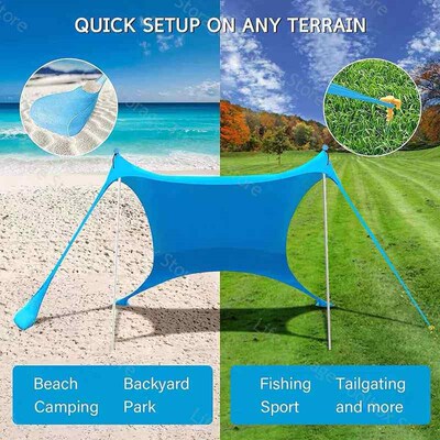 Camping Tent Windproof Pop Up Awning Outdoor Beach Sun Shade
