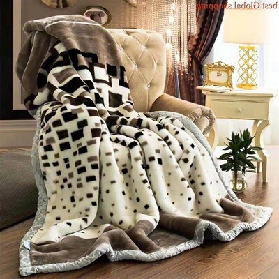 winter double layer thickened raschel blanket quilt 加厚毛毯
