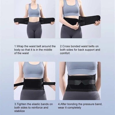 Back Brace with 4 Support Stays for Lower Back Pain - Breath