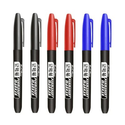6PCs/Set Permanent Marker Pen Fine Point Waterproof Markers