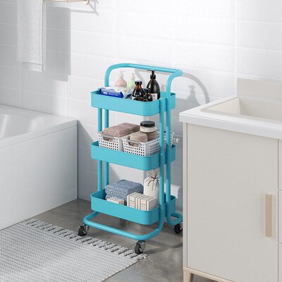工厂好物3-Tier Rolling Utility Cart Metal Storage Organizer