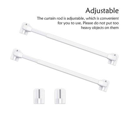 2Pcs Adjustable Curtain Rod Bathroom Bar Shower Extendable T