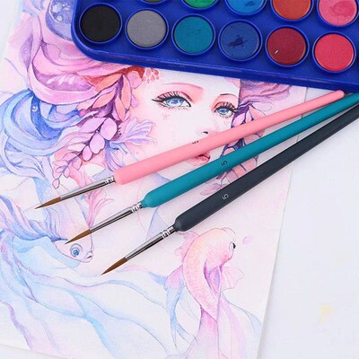 11 PCS Miniature Paint Brushes Set Professional Nylon Hook L