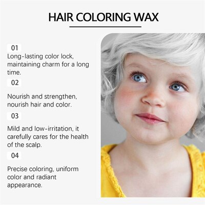 Wiieey Childrens Colorful Hair Wax in White - Easy to Apply