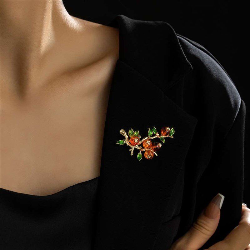 Persimmon Ruyi Brooch High-end Fashion All-match Vintage Cor