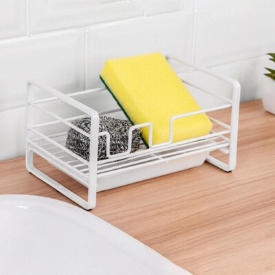1PC Sponge Holder Iron Soap Sponge Rag Dishcloth Brush Drai