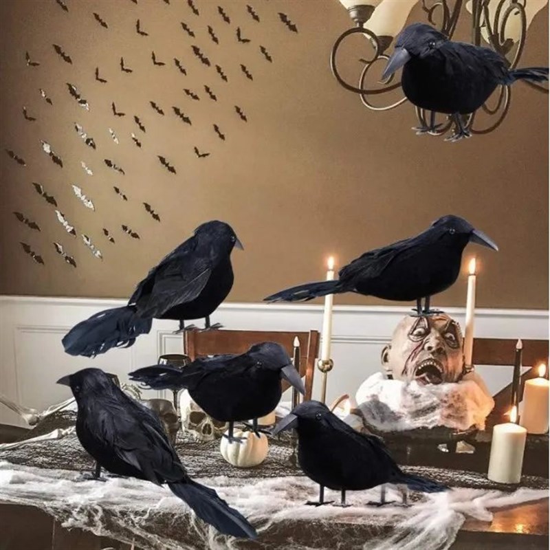 Realitic Artificial Crow Party Ornament Halloween Decoration