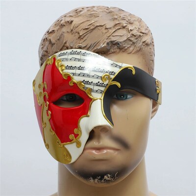 Halloween Masquerade Opera Mask One Eye Hand-painted Pattern