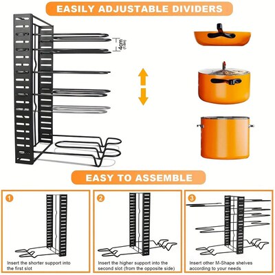 8-Tier Duty Pot Rack Organizer Durable Metal,Space-saving Ca