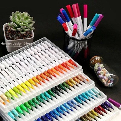 Art Marker Double-headed Hook Line Pen Color Soft-tip Watero