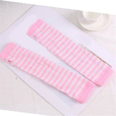 Winter Knit Thumb Hole Lengthen Wrist Gloves Women Half