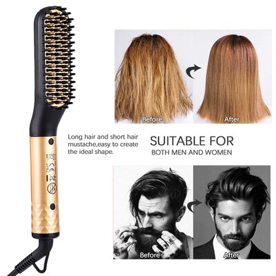 Professional Hair Comb Brush Beard Straightener Multifunctio