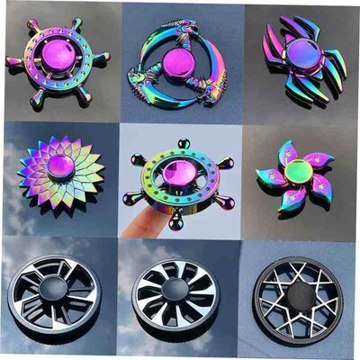 EDC Fidget Spinner Metal Toy Rainbow Spiner R118 Hand Spinne