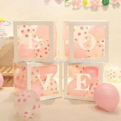Transparent Balloon Letter Box Baby Shower Decoration Birthd