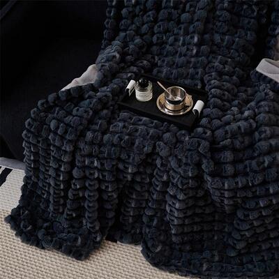 Rabbit fur blanket Throw Blanket Fleece Blankets Bed Cover