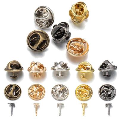 100pc Metal Locking Pin Back Brooch Badge Holder Lapel Base