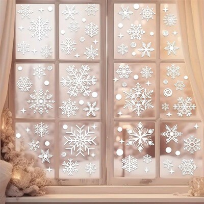 137 Christmas Snowflake Window Flowers - PVC Electrostatic S