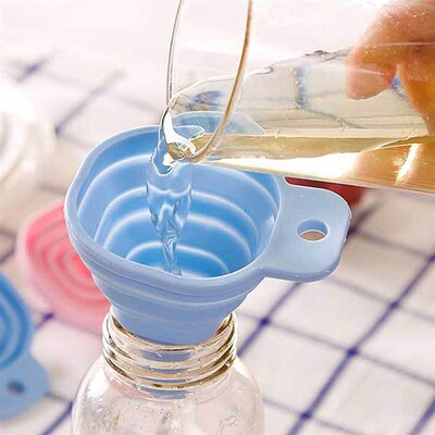 Mini Silicone Collapsible Kitchen Oil Funnel Creative Telesc
