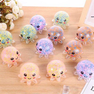 Glowing Light Squid Vent Ball Squeeze Toy Decompression Toy