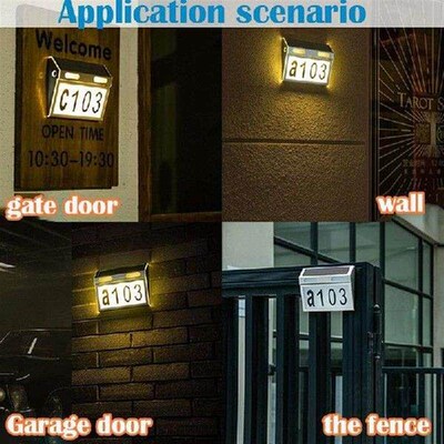 Modern House Numbers Solar Sign Light LED Illuminated