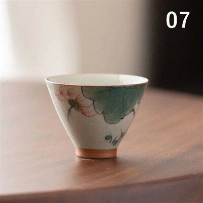 Chinese Retro Ceramic Tea Cup 60ml Wine Sushi Sake Cup Kung