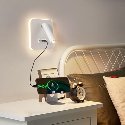 Creative Usb Wall Lamp Bedroom Bedside Reading Lamp Hotel Ro