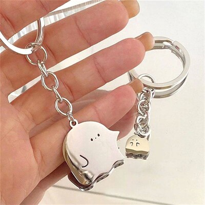 FNIO Funny Fuxk You Middle Finger Lovely Ghost Keychain 2023